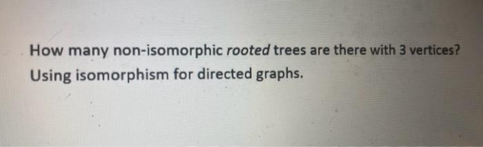 Solved How many non-isomorphic rooted trees are there with 3 | Chegg.com