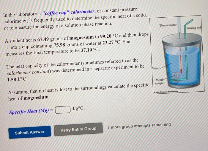 Solved In the laboratory a "coffee cup" calorimeter, or | Chegg.com
