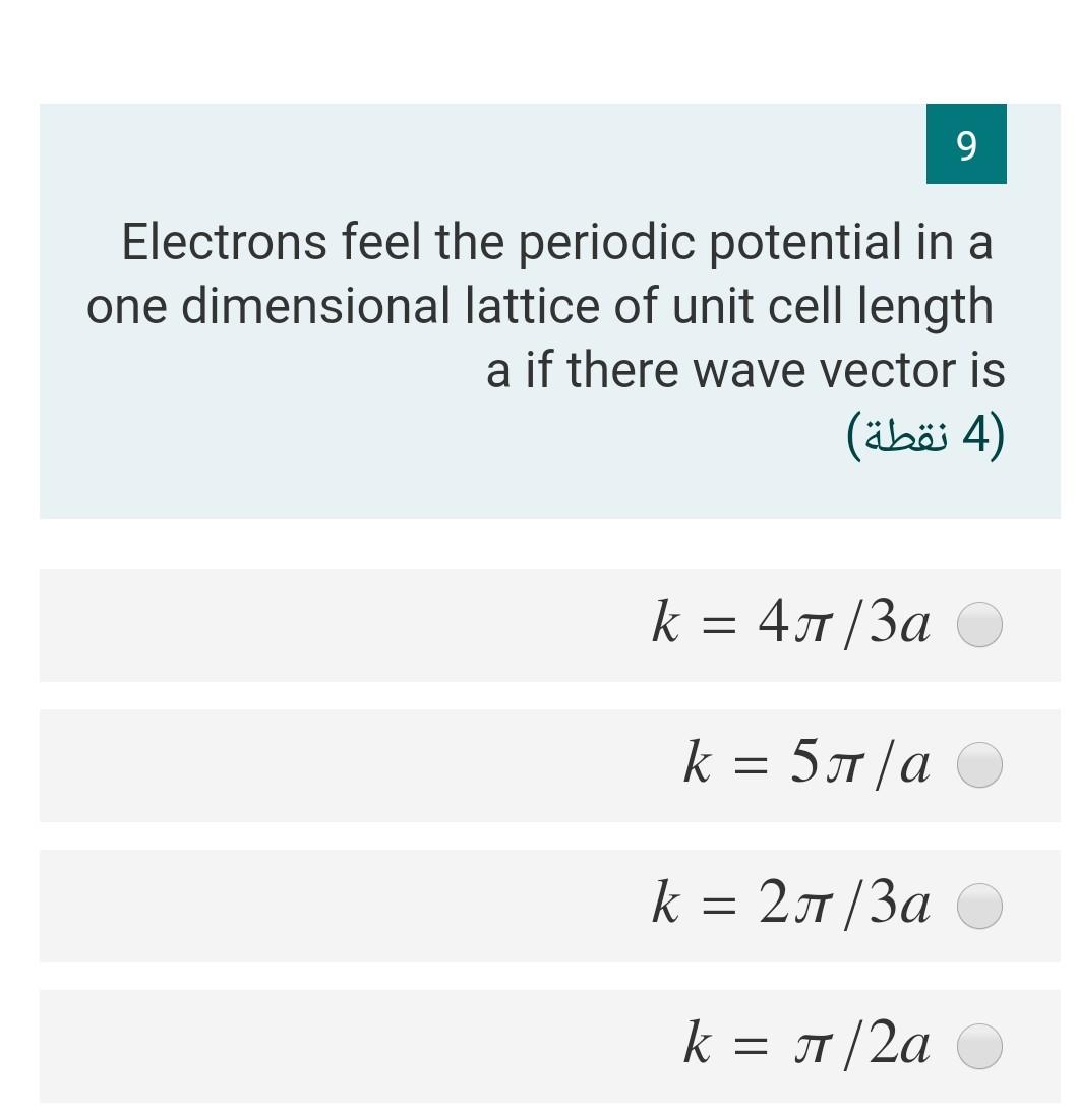 Solved 9 Electrons feel the periodic potential in a one | Chegg.com