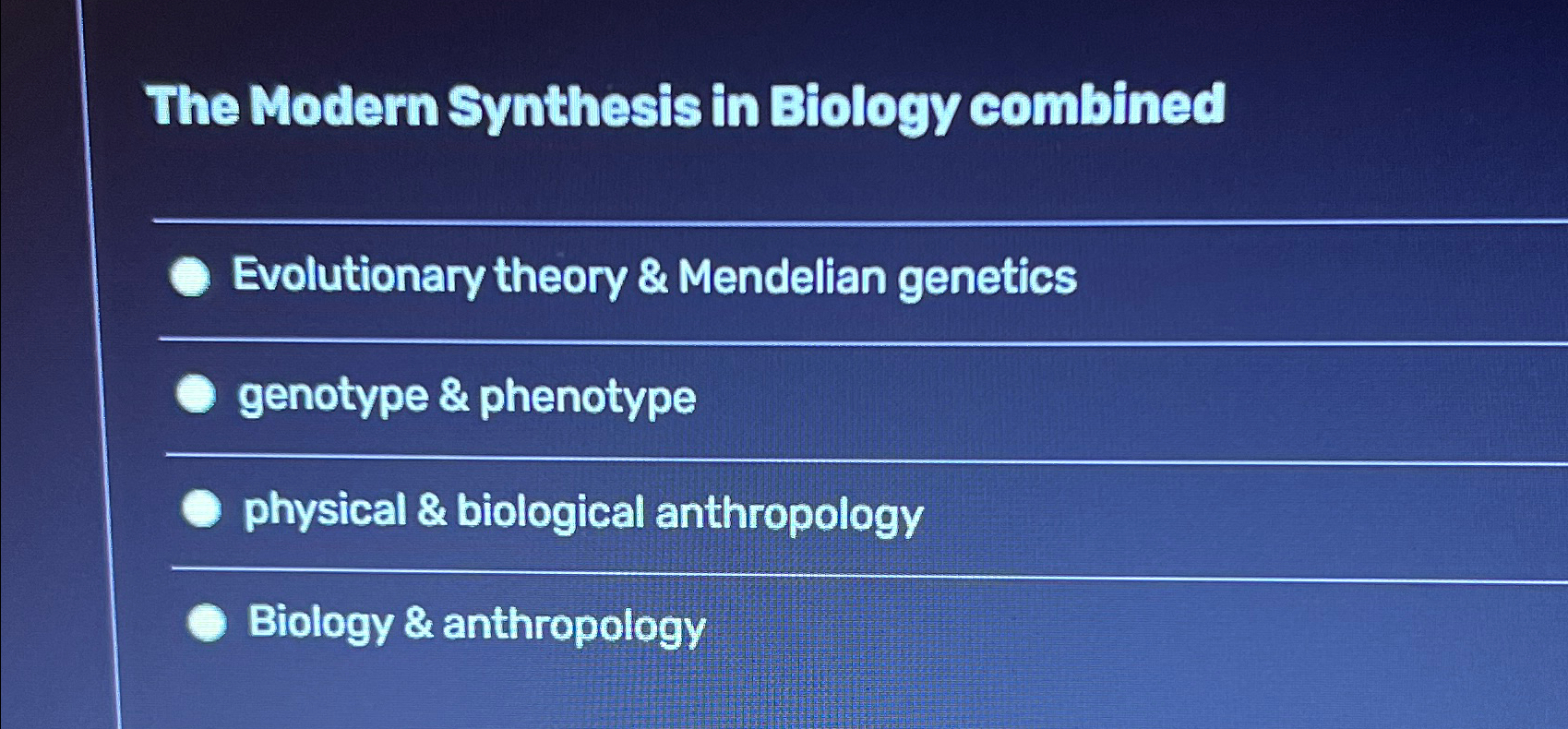 Solved The Modern Synthesis in Biology combinedEvolutionary | Chegg.com