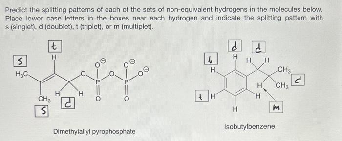 Solved Predict the splitting patterns of each of the sets of | Chegg.com