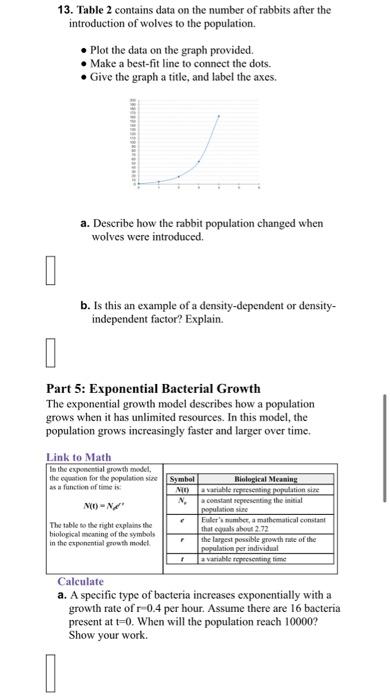 Solved Modeling Population Growth Follow the instructions to | Chegg.com
