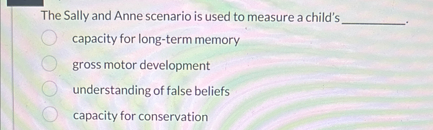 Solved The Sally and Anne scenario is used to measure a | Chegg.com