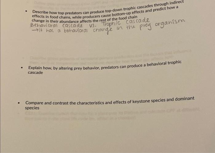 Solved - Describe how top predators can produce top-down | Chegg.com