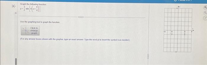 Solved K Graph the following function. 3 y = sin Use the | Chegg.com
