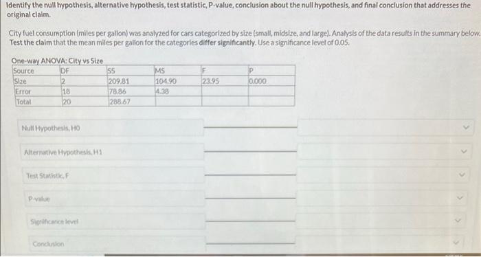 Solved Identify the null hypothesis, alternative hypothesis, | Chegg.com