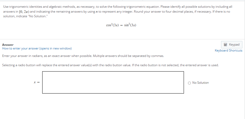 Solved Use trigonometric identities and algebraic methods, | Chegg.com
