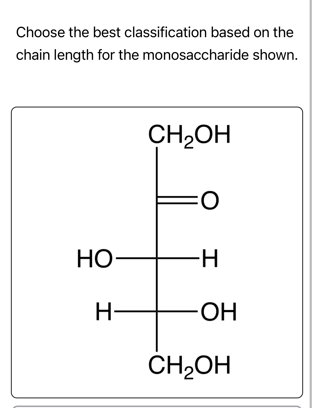 Solved Choose the best classification based on the chain | Chegg.com