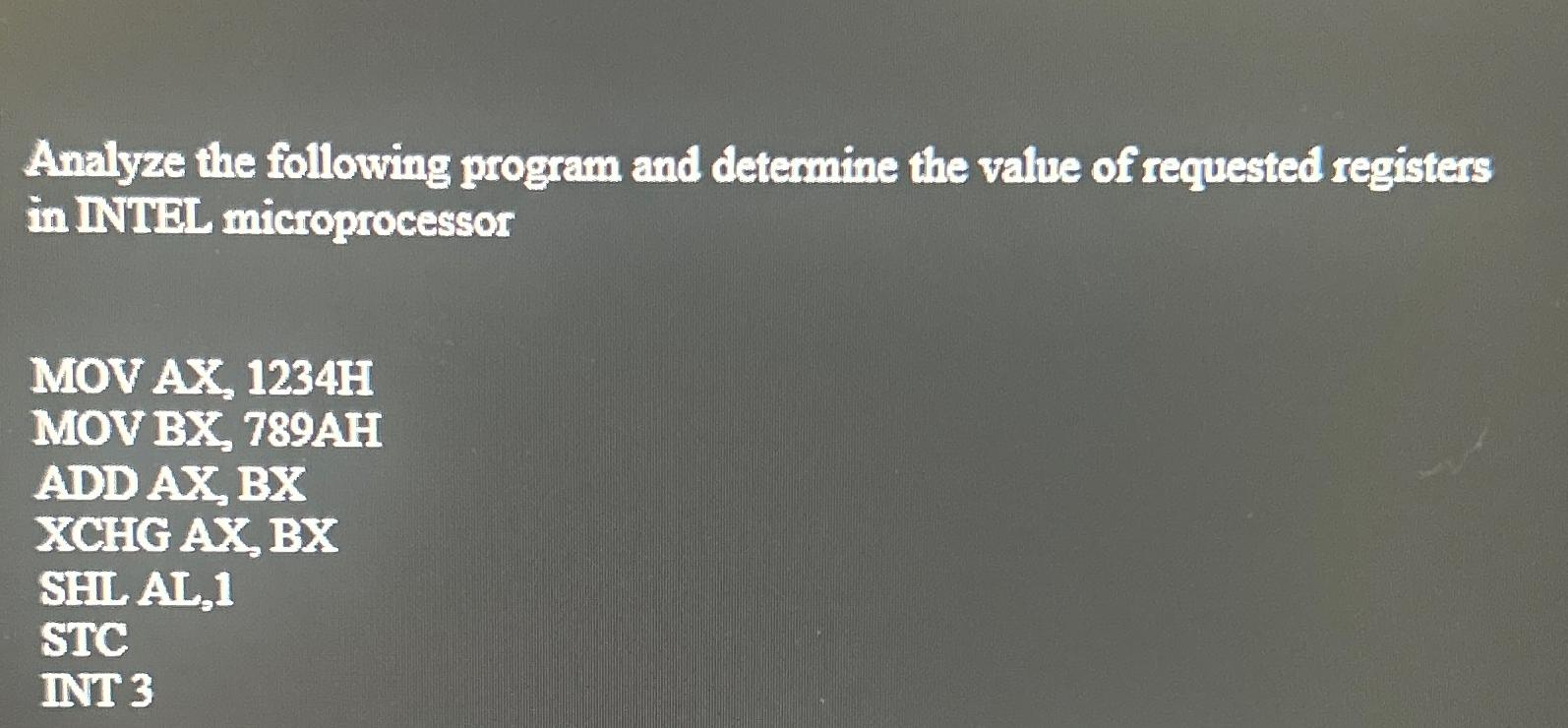 Solved Analyze the following program and determine the value | Chegg.com