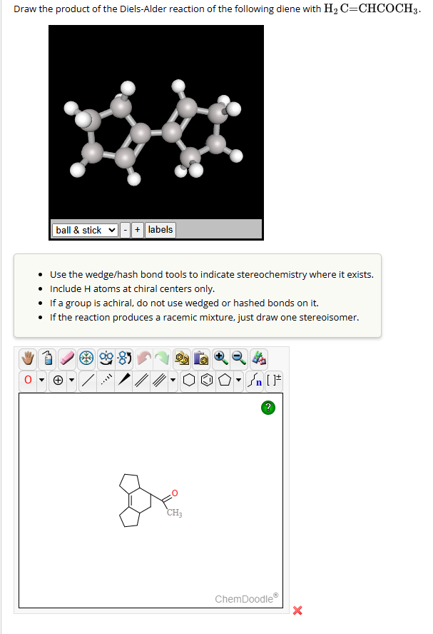 Solved Draw the product of the Diels-Alder reaction of the | Chegg.com