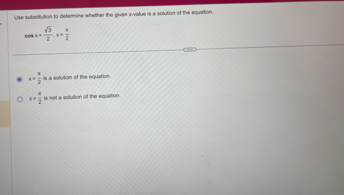 Solved Use substitution to determine whether the given | Chegg.com