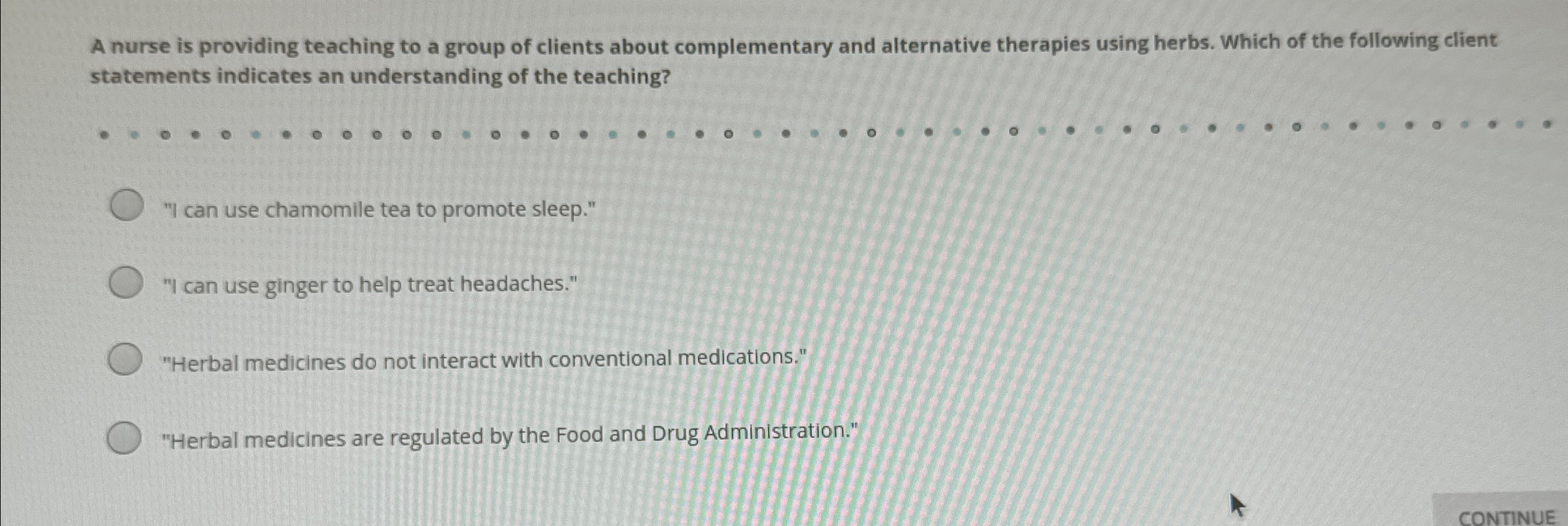 Solved A nurse is providing teaching to a group of clients | Chegg.com