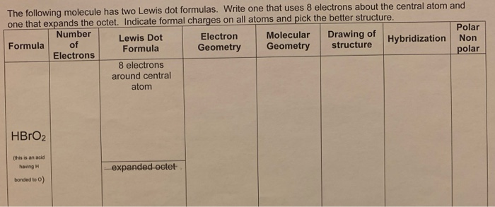 Solved The following molecule has two Lewis dot formulas. | Chegg.com