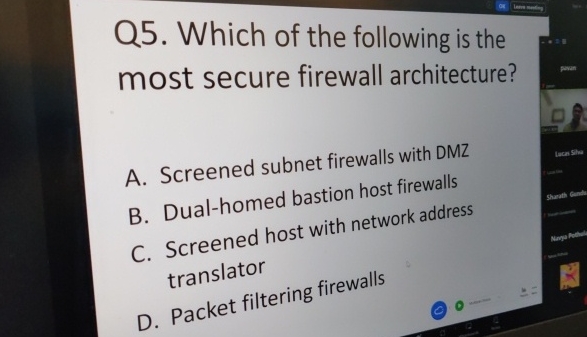 Solved Q5. ﻿Which of the following is the most secure | Chegg.com