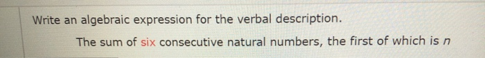 Solved Write an algebraic expression for the verbal | Chegg.com