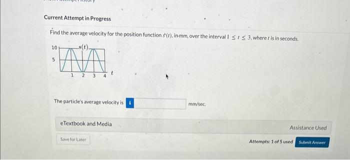 Solved Find the average velocity for the position function | Chegg.com