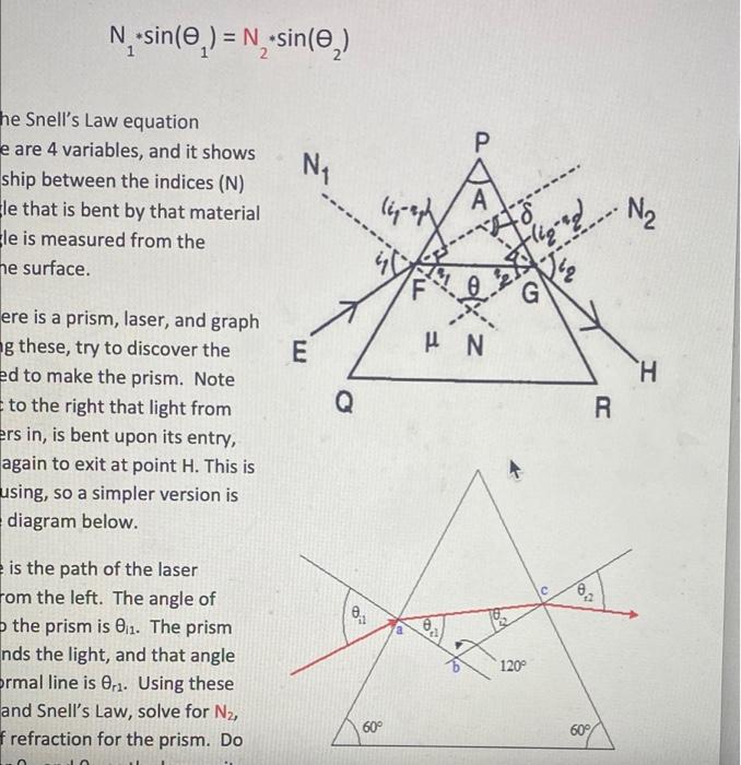 Solved please solve for N2. N1=1angle values in second | Chegg.com