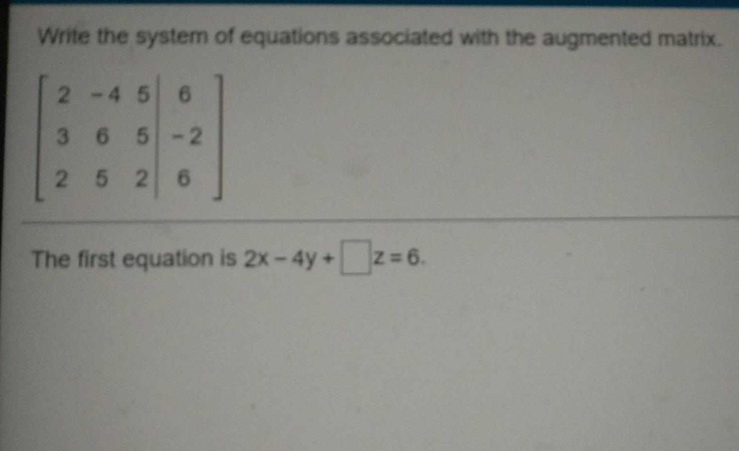 Solved Write The System Of Equations Associated With The