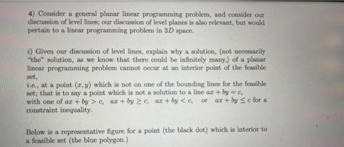 Solved 4) Consider a general planar linear programming | Chegg.com