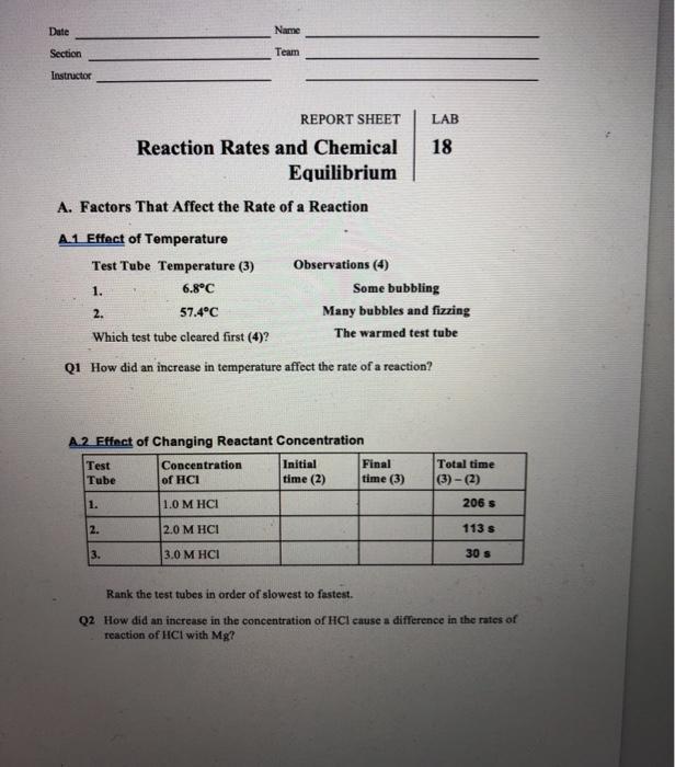Solved Date Name Section Team Instructor Pre-Lab Study | Chegg.com