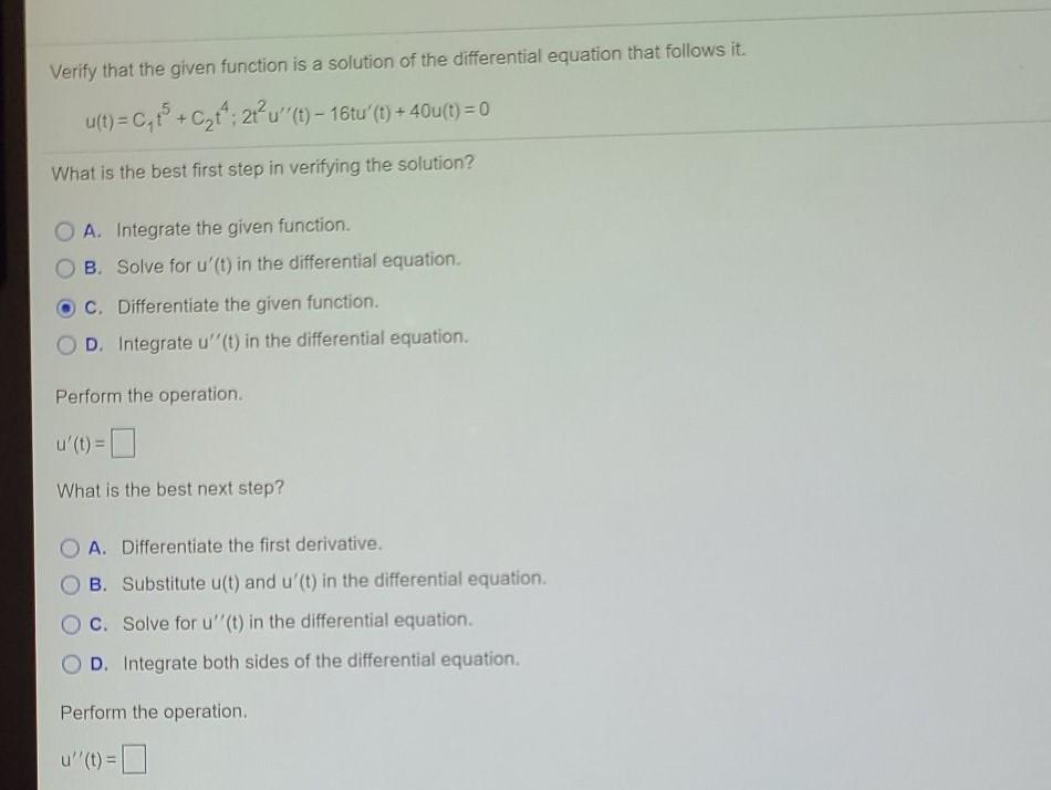 Solved Verify that the given function is a solution of the | Chegg.com