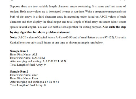 Solved Suppose there are two variable length character | Chegg.com