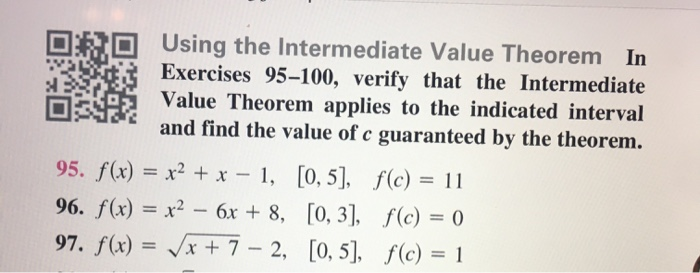 Solved Using the Intermediate Value Theorem In Exercises | Chegg.com