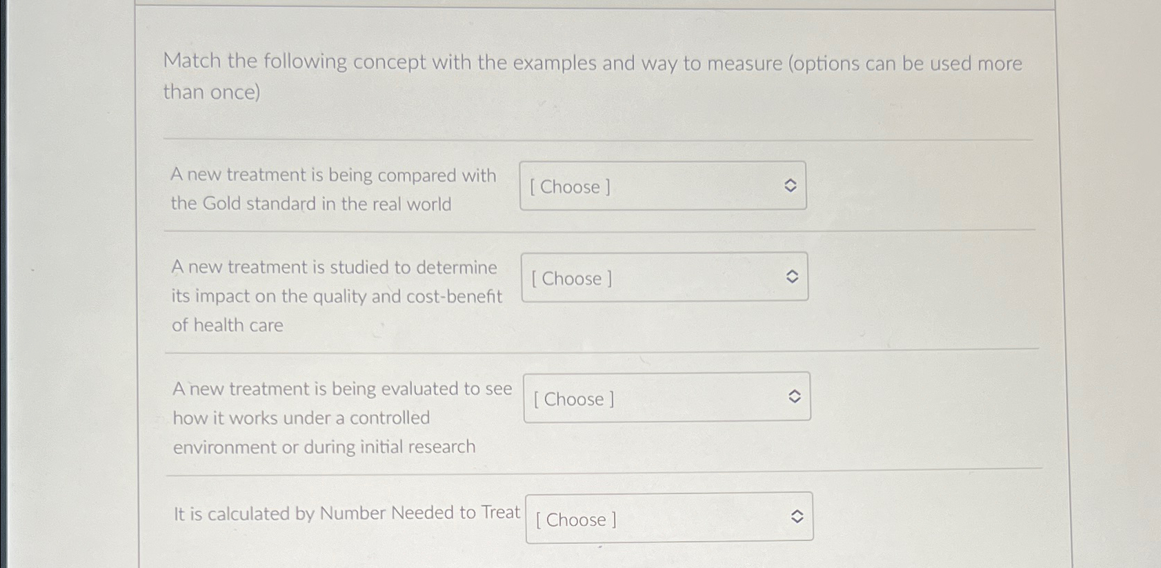 Solved Match the following concept with the examples and way | Chegg.com