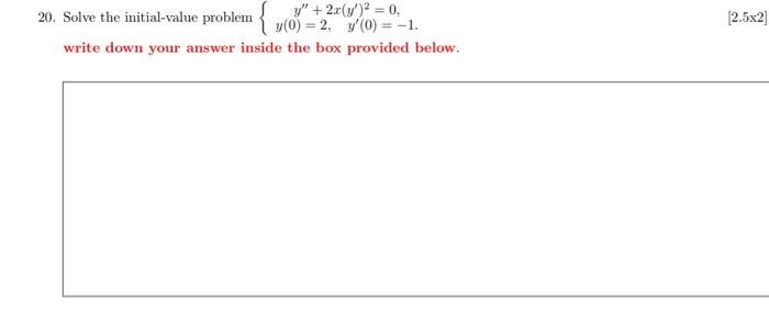 Solved write down your answer inside the box provided below. | Chegg.com