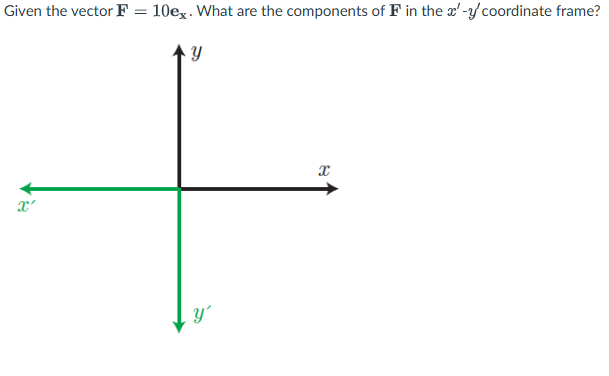 Solved Given the vector F=10ex. ﻿What are the components | Chegg.com