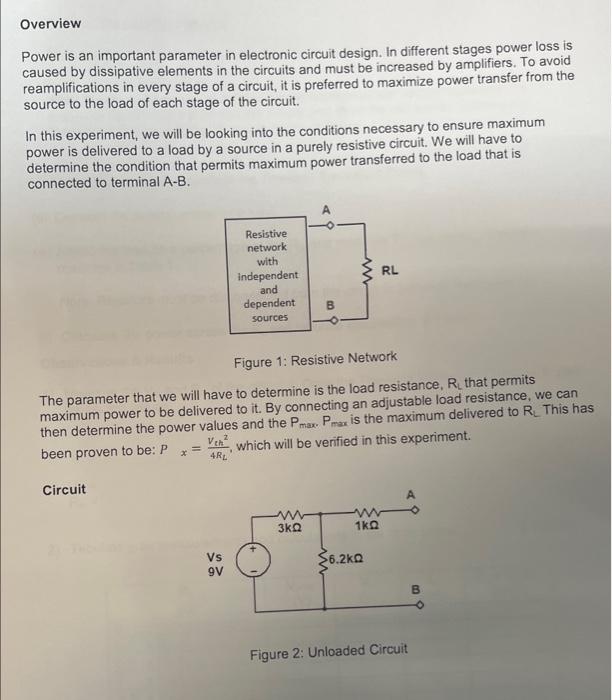 Solved Overview Power is an important parameter in | Chegg.com