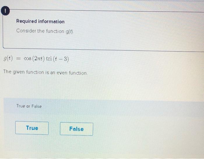 Solved ! Required information Consider the function git). | Chegg.com