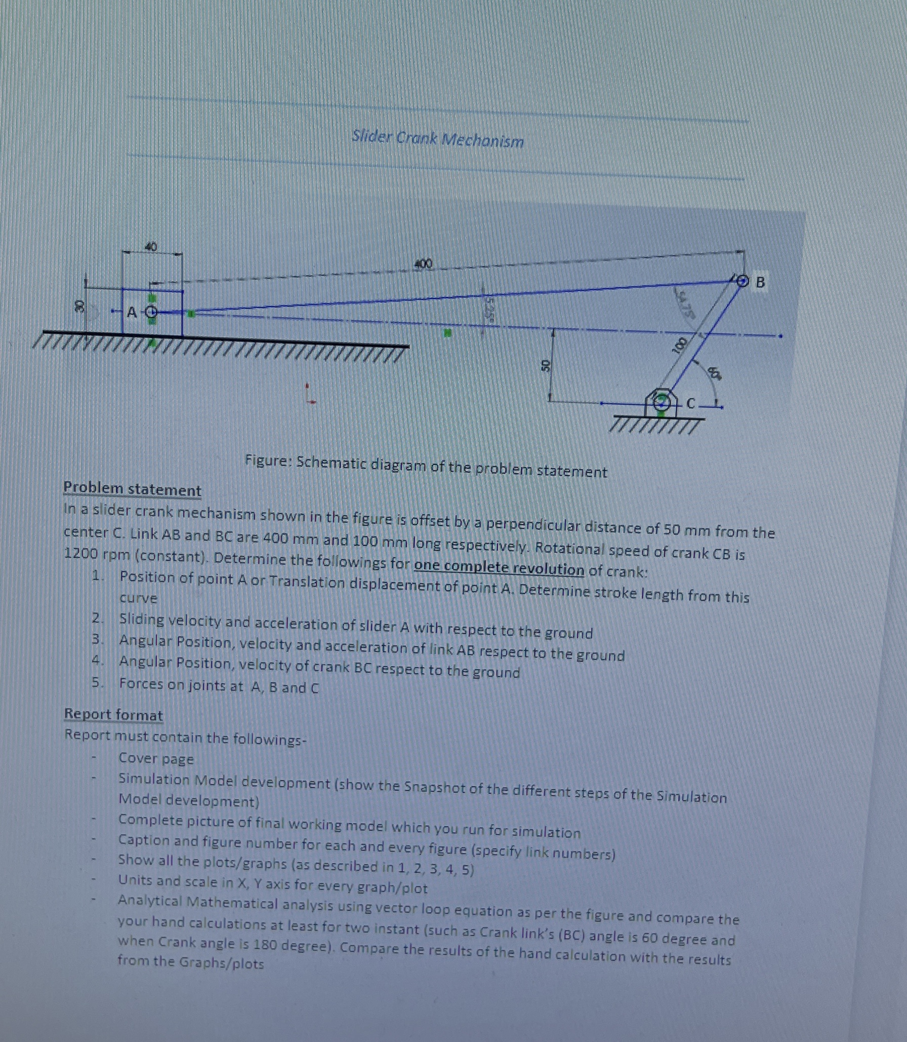 Solved Slider Crank MechanismFigure: Schematic diagram of | Chegg.com