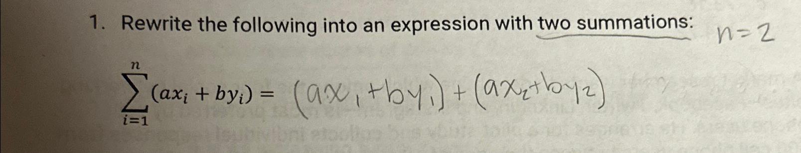 Solved Rewrite the following into an expression with two | Chegg.com