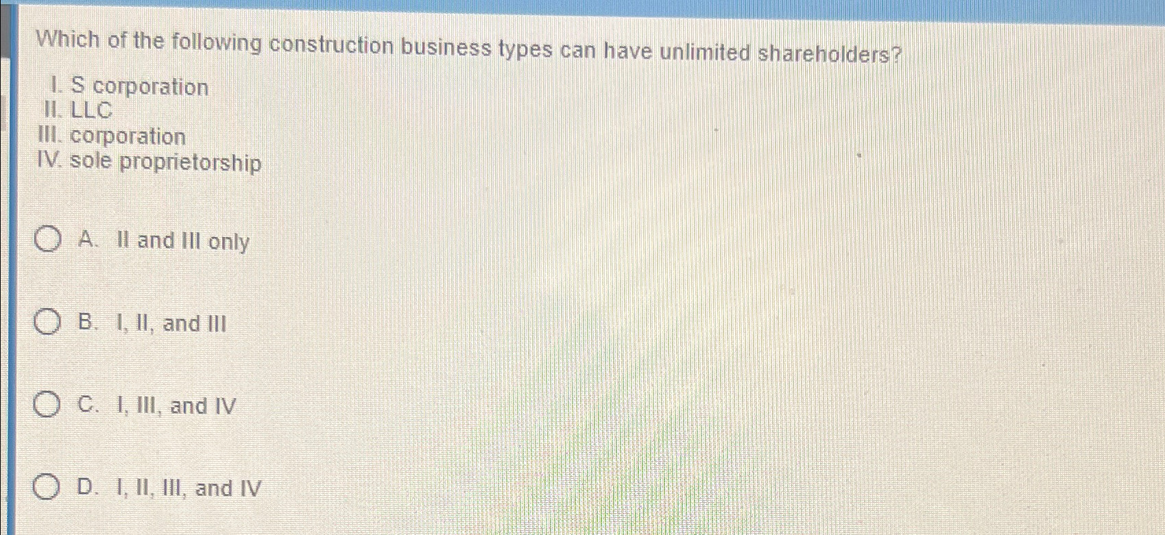 Solved Which of the following construction business types | Chegg.com
