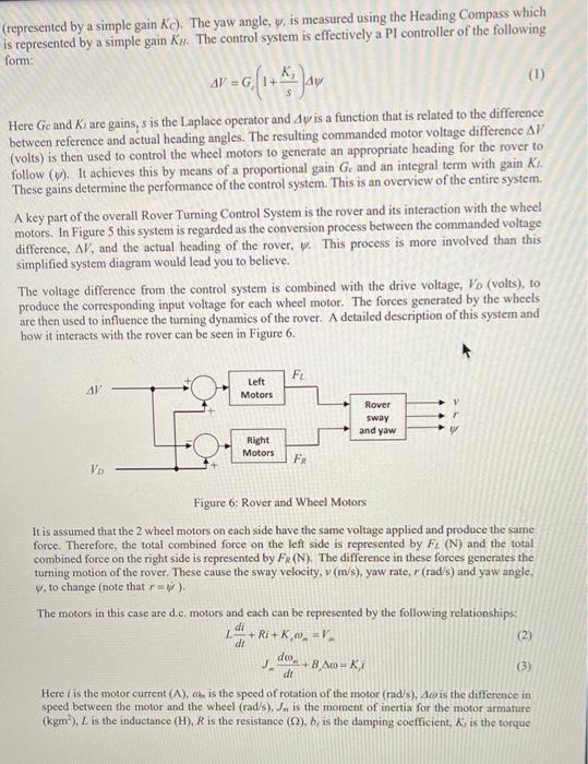 Solved derive the state-space model for the rover and using | Chegg.com