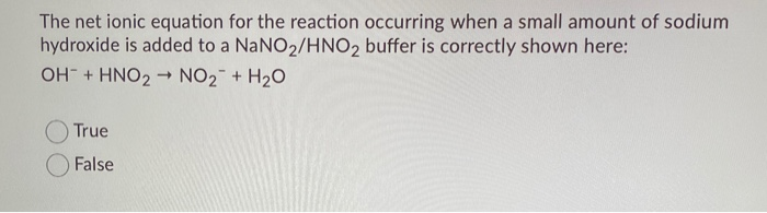 Solved The net ionic equation for the reaction occurring | Chegg.com