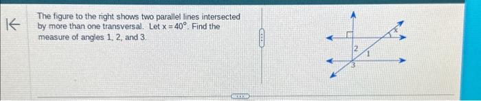 Solved The figure to the right shows two parallel lines | Chegg.com