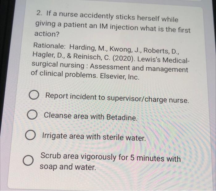 Solved giving a patient an IM injection what is the first | Chegg.com