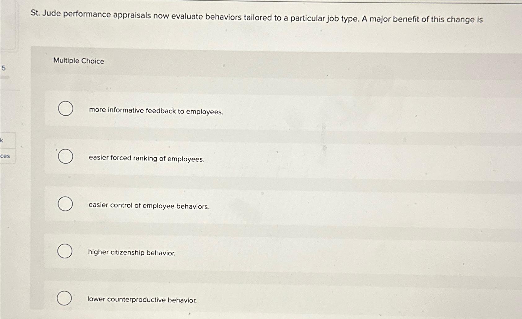 Solved St. ﻿Jude performance appraisals now evaluate | Chegg.com