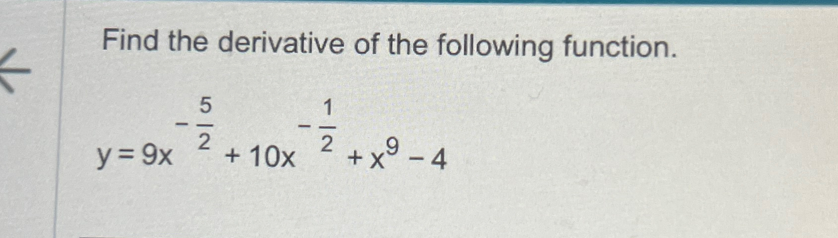 Solved Find the derivative of the following | Chegg.com