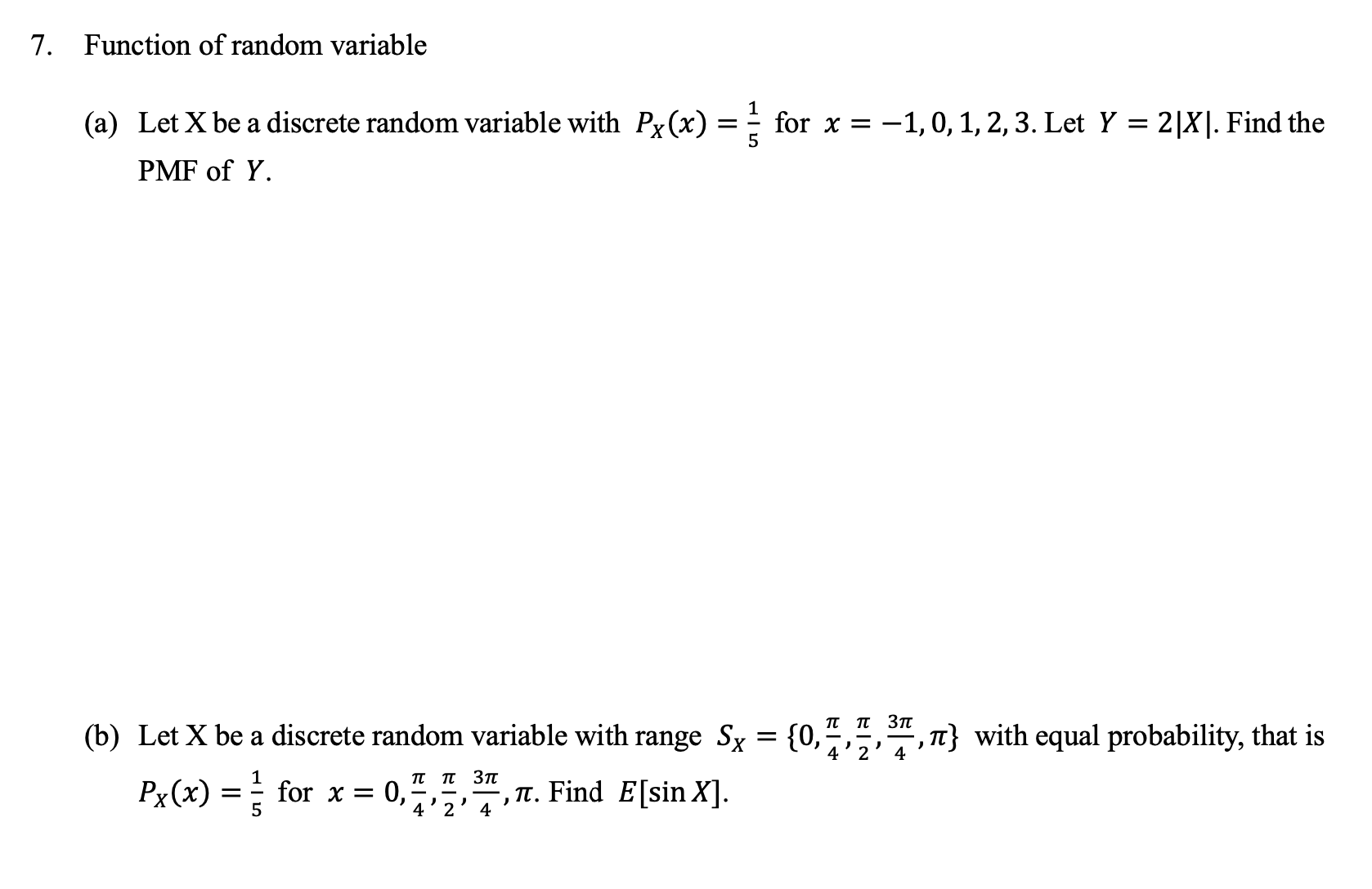 Solved (b) ﻿Let x ﻿be a discrete random variable with range | Chegg.com