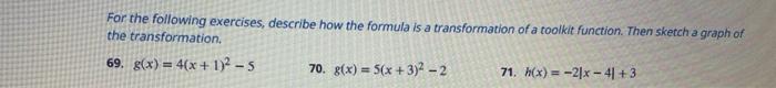 Solved For the following exercises, describe how the formula | Chegg.com