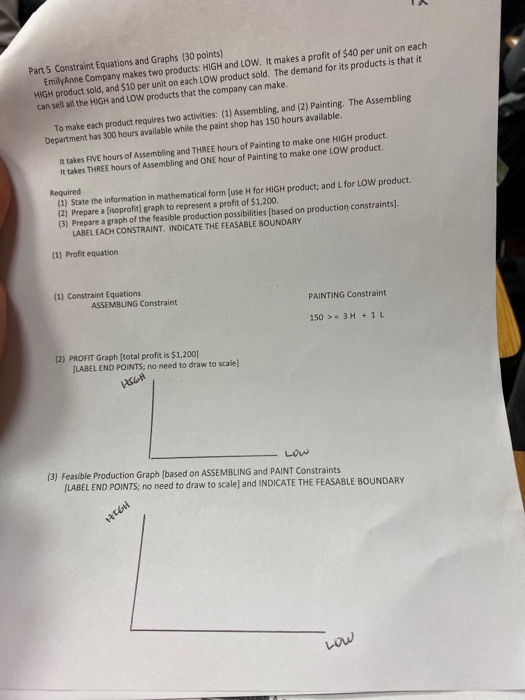 Part 5 Constraint Equations and Graphs (30 points) | Chegg.com