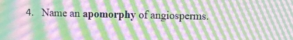 Solved Name an apomorphy of angiosperms. | Chegg.com
