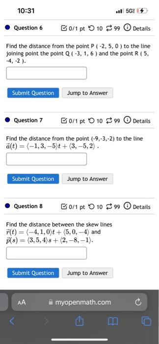 Solved Find the distance from the point P(−2,5,0) to the | Chegg.com