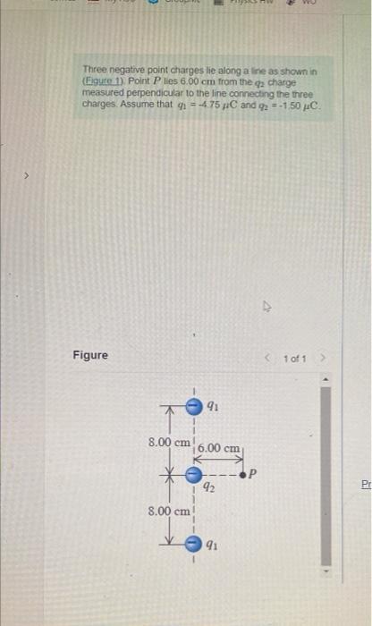 Solved Three negative point charges lie along a line as | Chegg.com