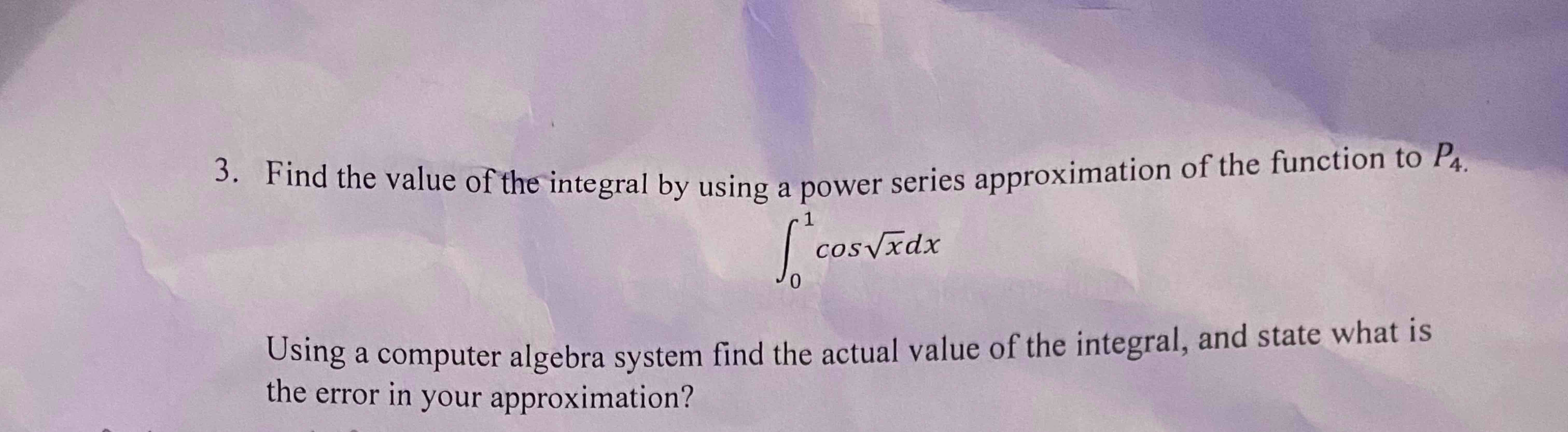 Solved Find the value of ﻿the integral by ﻿using a power | Chegg.com