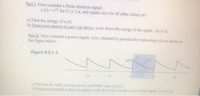 Solved Part 1 First Consider A Finite Duration Signal
