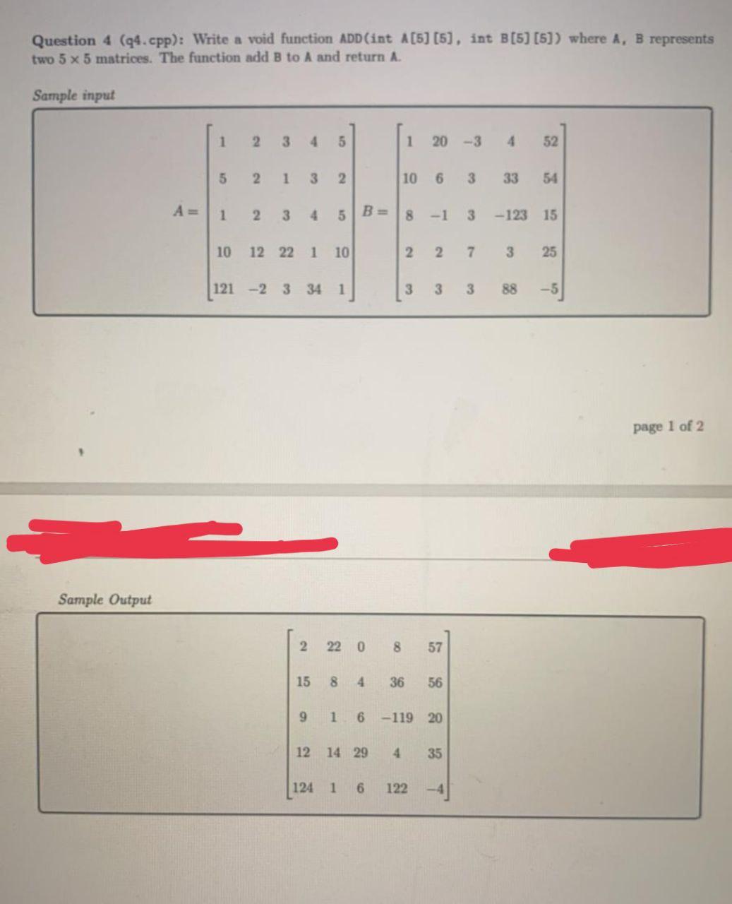 Solved Question 4 (q4.cpp): Write a void function ADD(int | Chegg.com